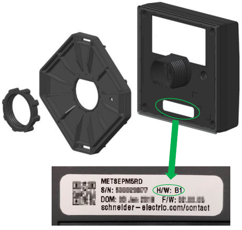 Configuring PM5563 meter for PM5RD device hardware version - PM5500